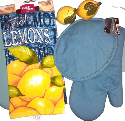Ceramic Lemon Salt And Pepper Shakers Very Thick Dish Towel &PotH and ...