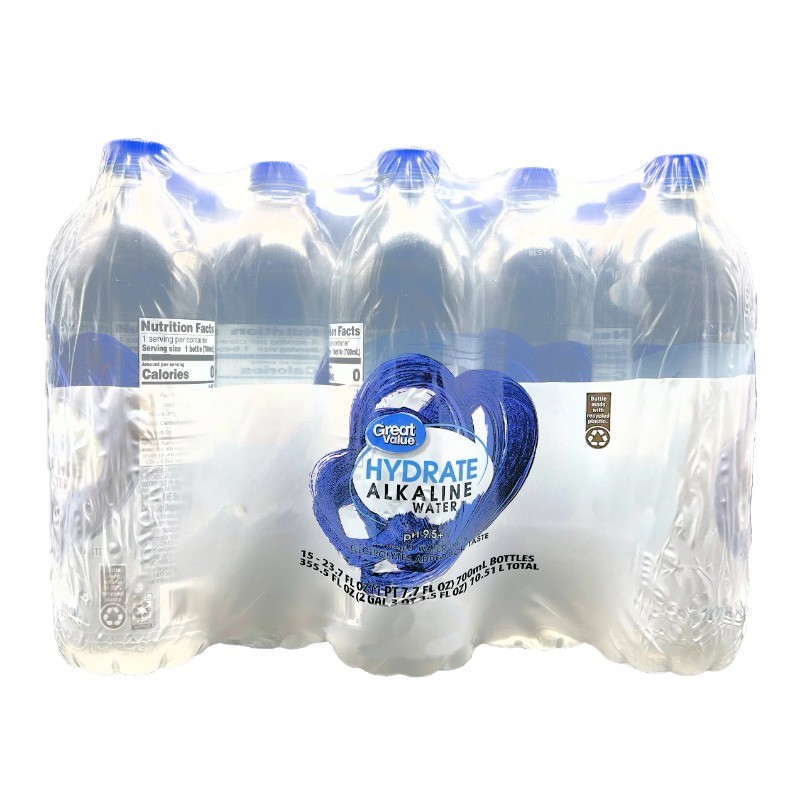Great Value Hydrate Alkaline Water, 23.7 fl oz, Bottle, 15 Count | eBay