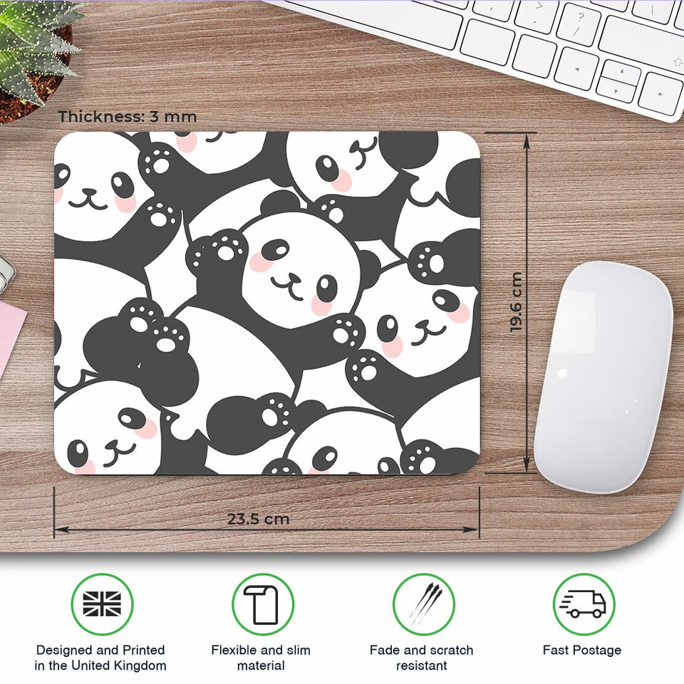 Computer Mouse Mat - Cartoon Cute Panda Bears Print Office Gift #12364 ...