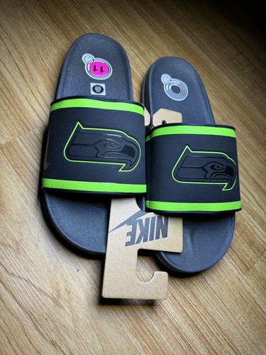 Nike Offcourt NFL Seattle Seahawks Mens Size 11 Black Slide Sandals | eBay