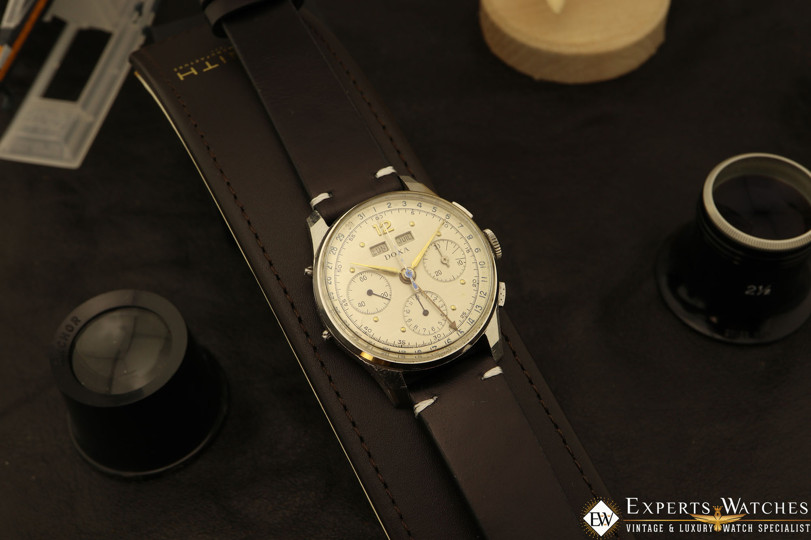 1950s Vintage DOXA VALJOUX 72C Triple French Day Date Calendar ...