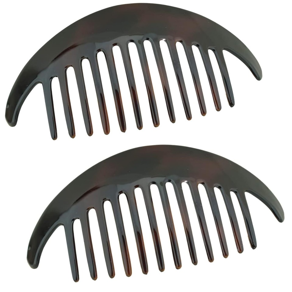 Parcelona French Alice Large Celluloid 12 Teeth Side Hair Combs for ...