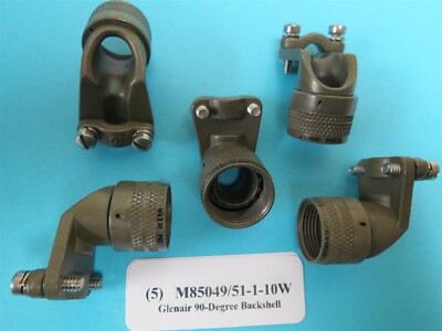 5 New M85049/51-1-10W Glenair Strain Relief Adapter 90-Degree Amphenol ...