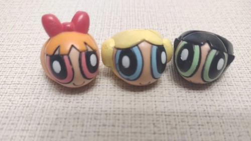 Vintage Skaffles Cartoon network PowerPuff Girls Rings. Good Condition ...
