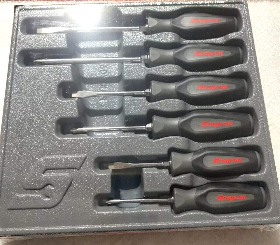 SNAP ON TOOLS USA 6Pc Dark Titanium Soft Grip Screwdriver Set SGDX60B ...