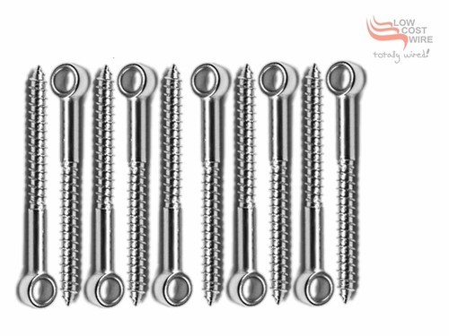 10 pak of 6mm X 75mm SREW EYE LAG SCREWS - G316 Marine Stainless Steel ...