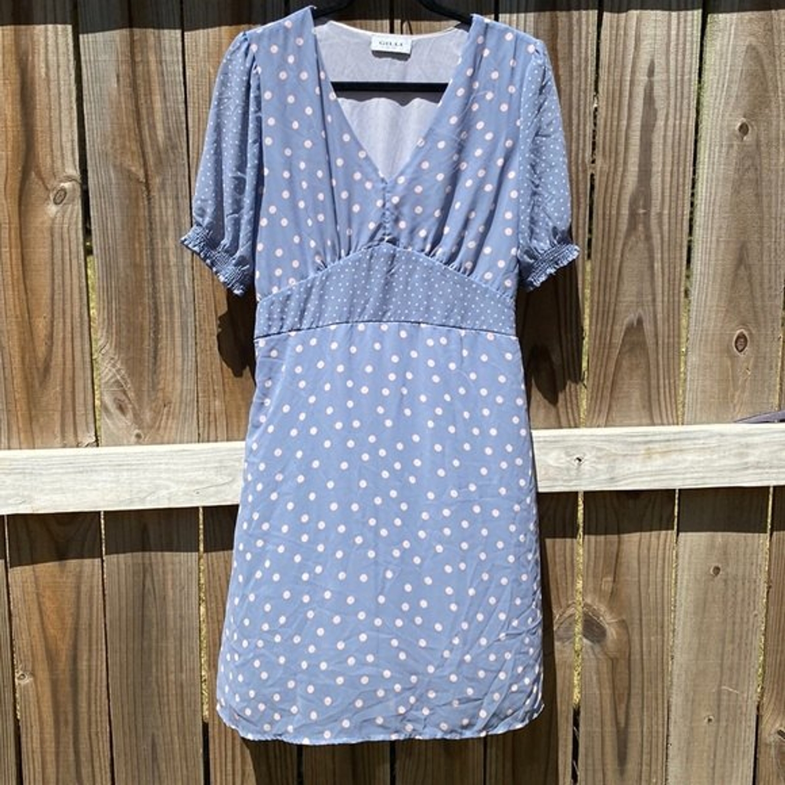 Gilli Cornflower Blue Polka Dot Dress - Gem