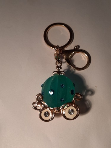 Sparkling Keychain Ring Purse Charm Turquoise Carriage Crystals ...