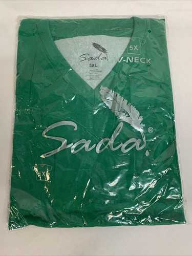 Sada T-Shirt Solid Green Short Sleeve V-Neck 100% Cotton Men's 5XL | eBay