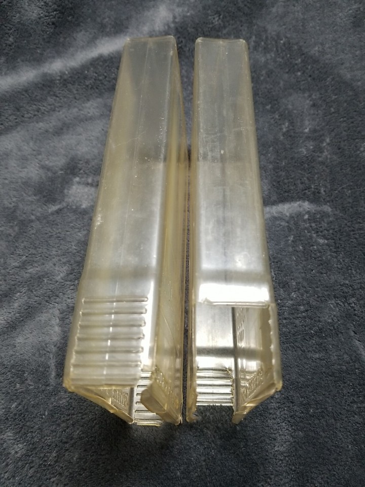 2 Hollywood Video Clear VHS Protector Case Shell Raised Squeeze Shake ...