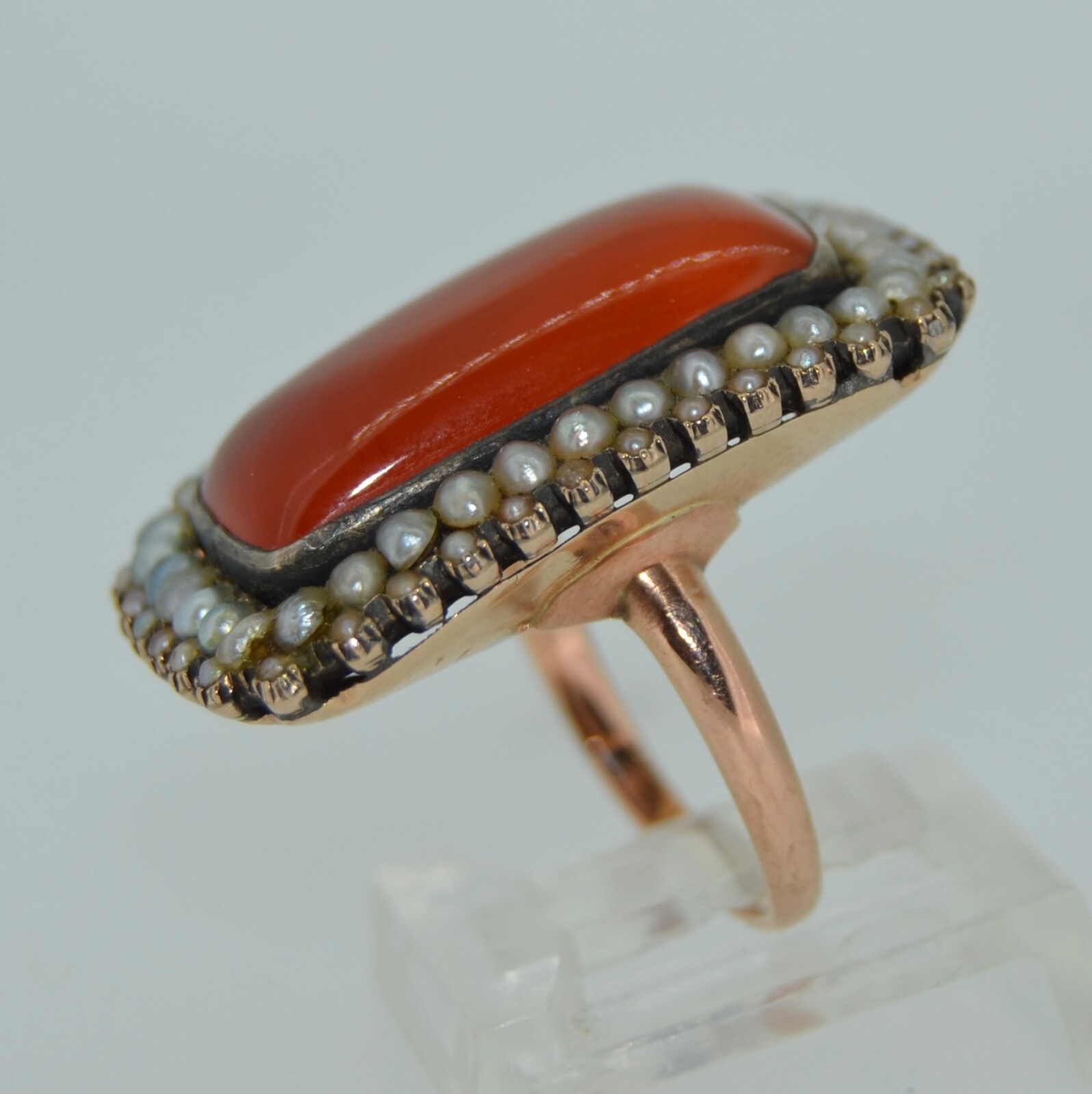 Georgian 14K Split Pearl & Carnelian Ring | eBay