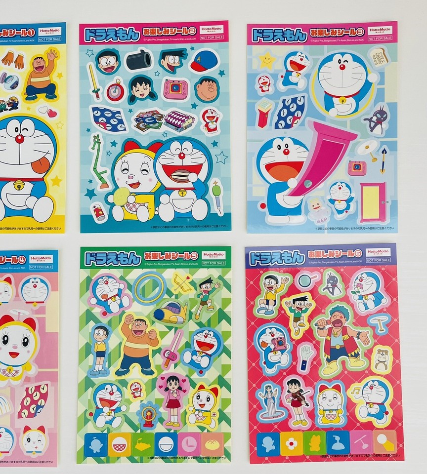 Doraemon Sticker Sheet Set of 6 sheets | eBay