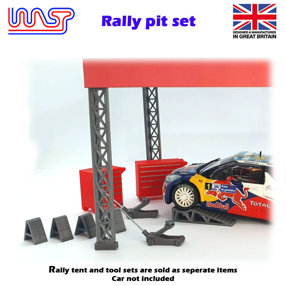 Slot Car Trackside Scenery Rally Service Tool Set Black 1:32 Scale WASP ...