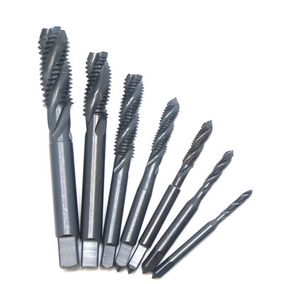 7Pc HSS Nitriding coated Metric Right Hand Spiral Flute Screw Thread ...