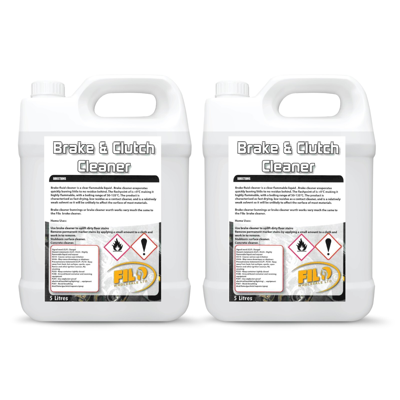 Brake and Clutch Cleaner 2x5 Litre Degreaser for Parts, Removes Oil ...