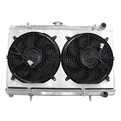 CXRacing Aluminum Cooler Radiator +Fans +SHROUD For 89-94 NISSAN 240SX ...