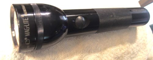 2 D Cell Maglite Flashlight Black 10" Made in USA Works VTG,Ontario ...