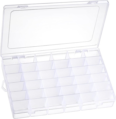 Plastic Organizer Box with Adjustable Dividers for Beads Jewelry Crafts ...
