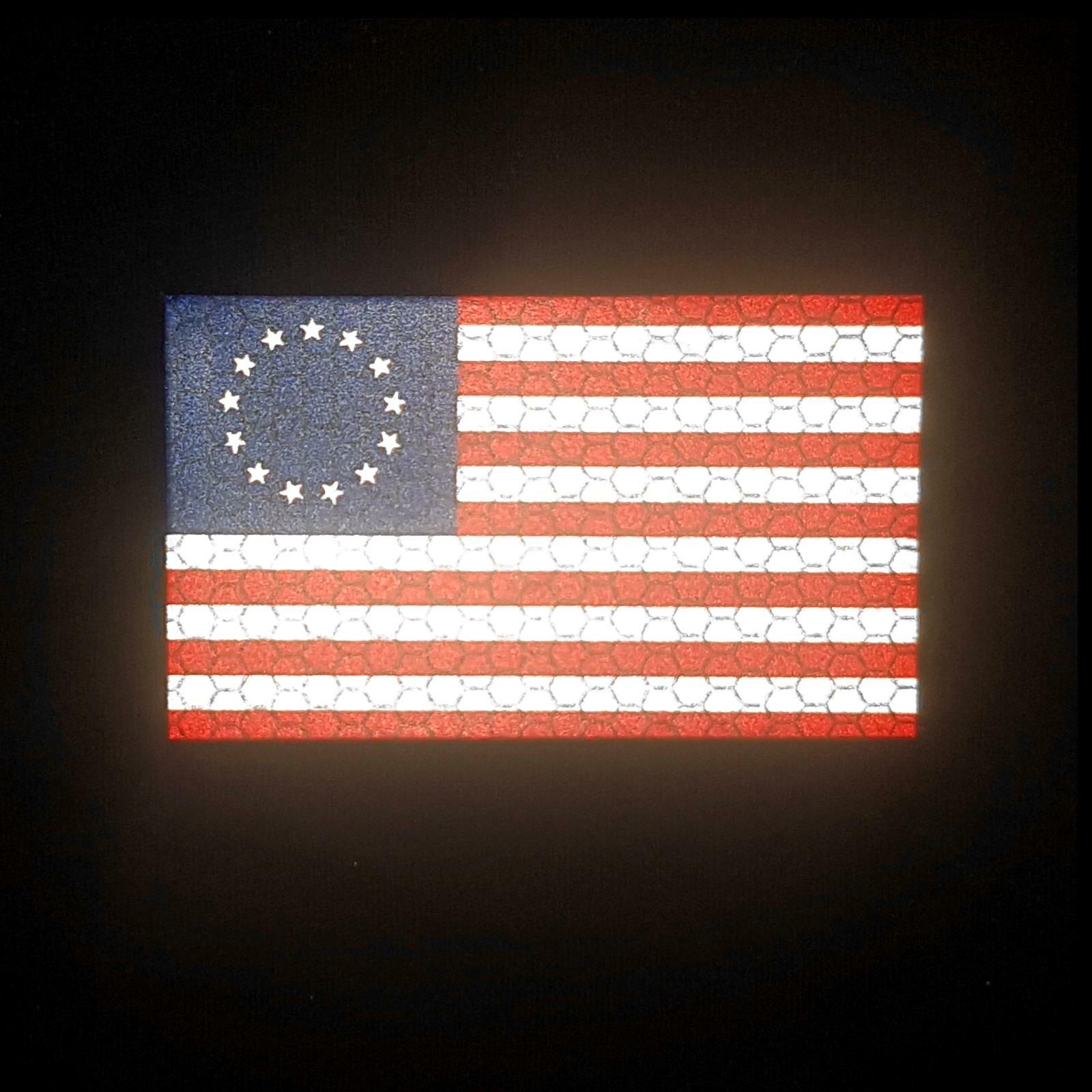 Betsy Ross Flag embroidered reflective Hi Vis vinyl patch | eBay