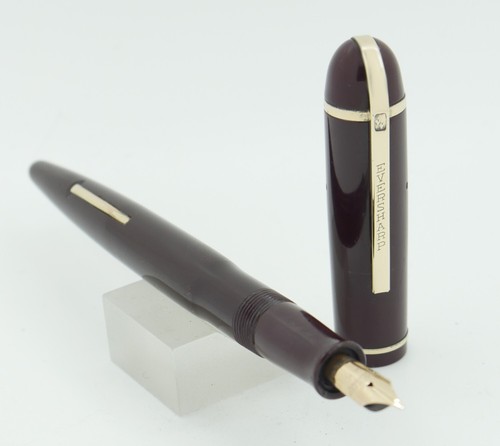 Eversharp Skyline Burgundy w/Gold Trim Fountain Pen - 14kt Medium Nib - 1940's | eBay