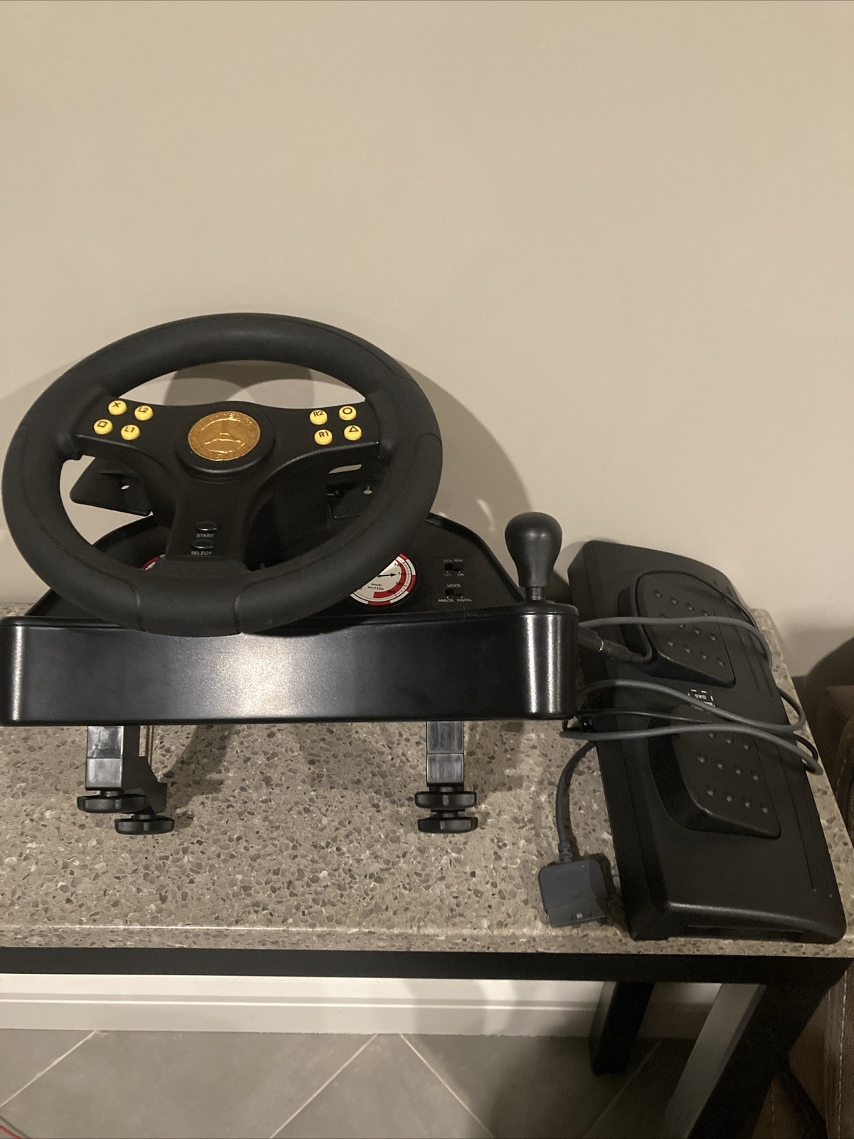 Naki PlayStation PS1/PS2 Racing Wheel and Pedals Tested Works Great ...