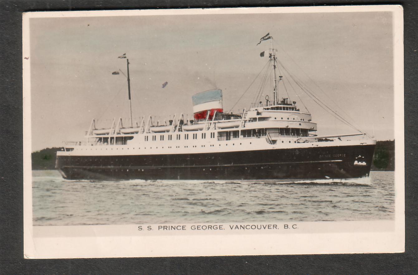 1951 post card ship SS Prince George Vancouver BC to Painted Post NY | eBay