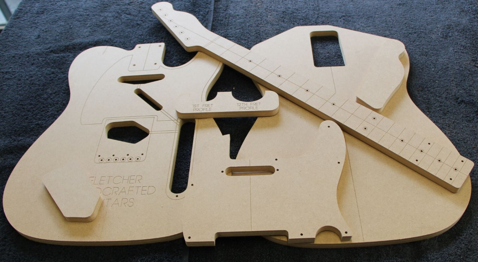 Telecaster Guitar Router Template Set 12mm MDF - CNC Cut in Australia ...