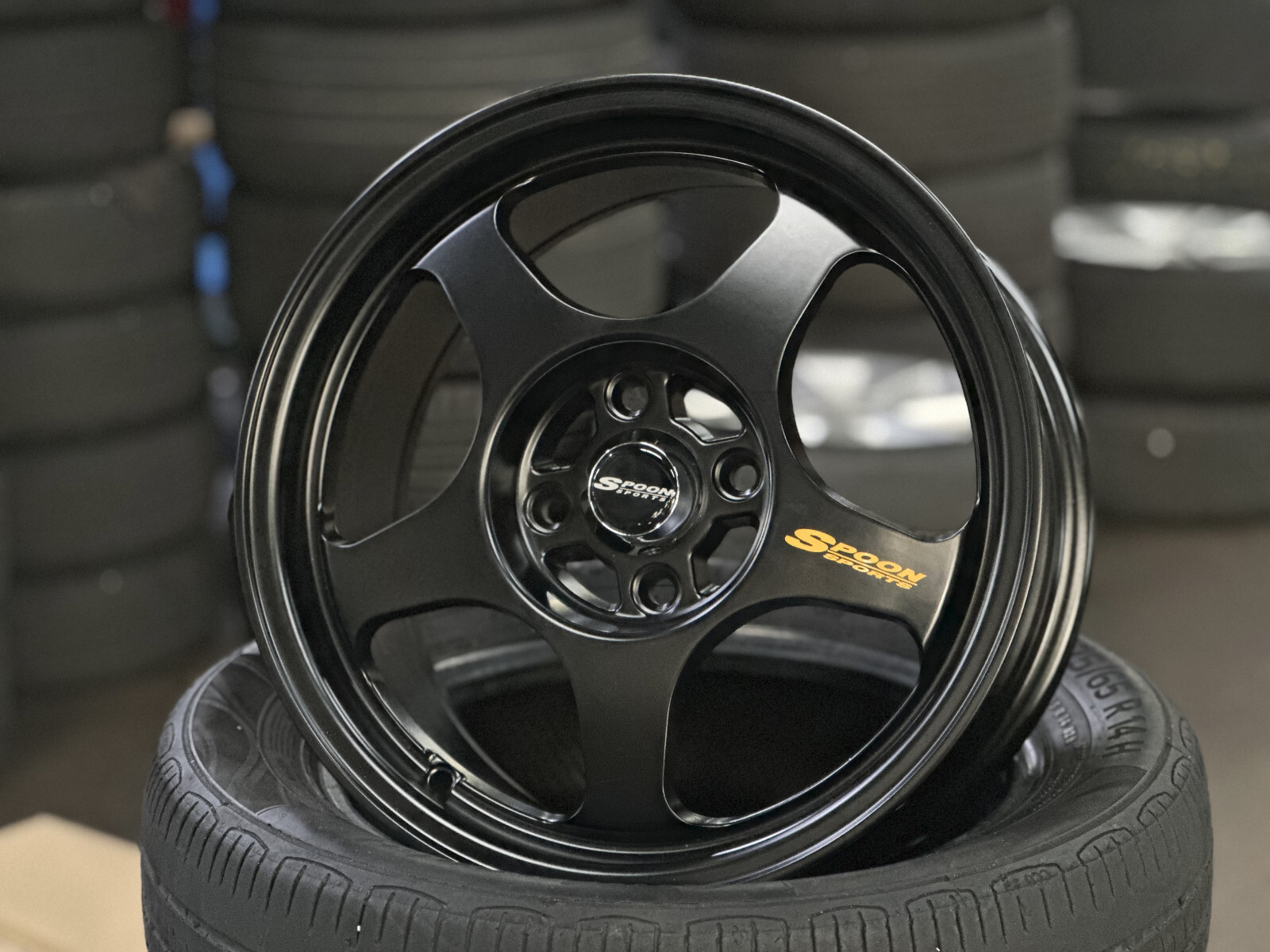 New 15x7 Spoon Design BLACK (4 wheel) 4x100 fit HONDA TOYOTA Kia Mazda ...