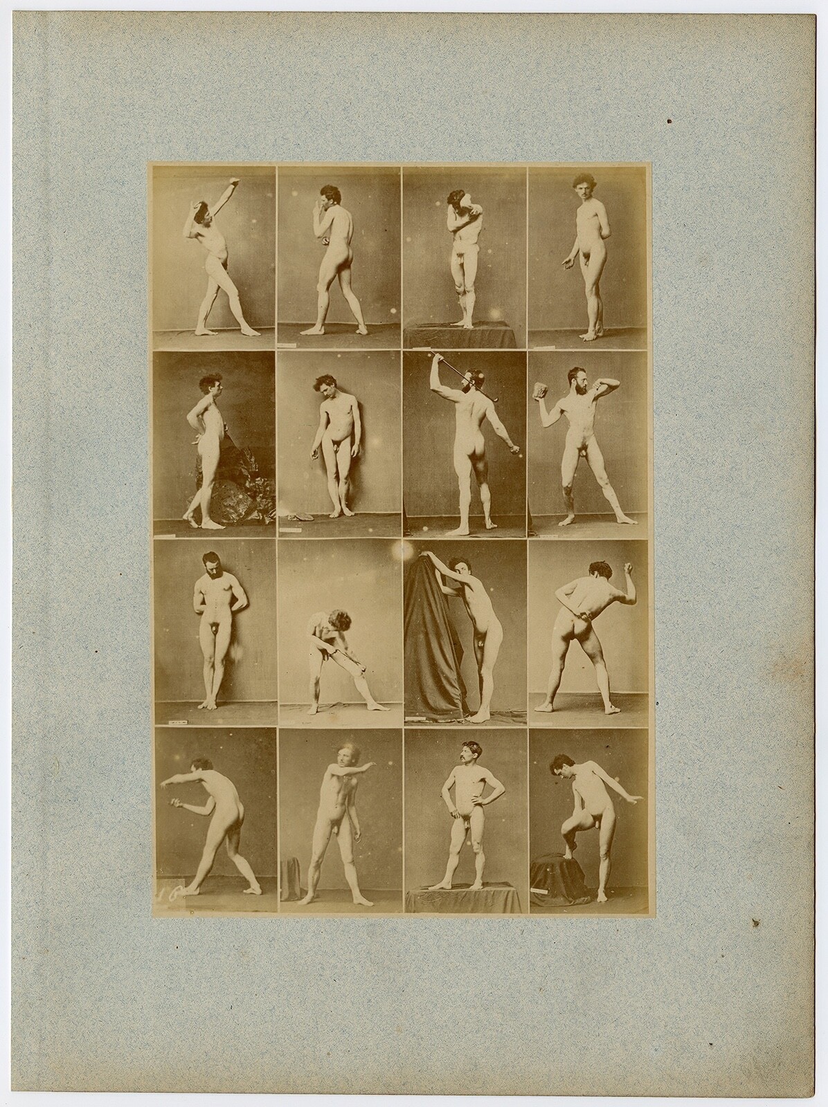 Original catalog sheet of academic male nude photos by Louis Igout c ...