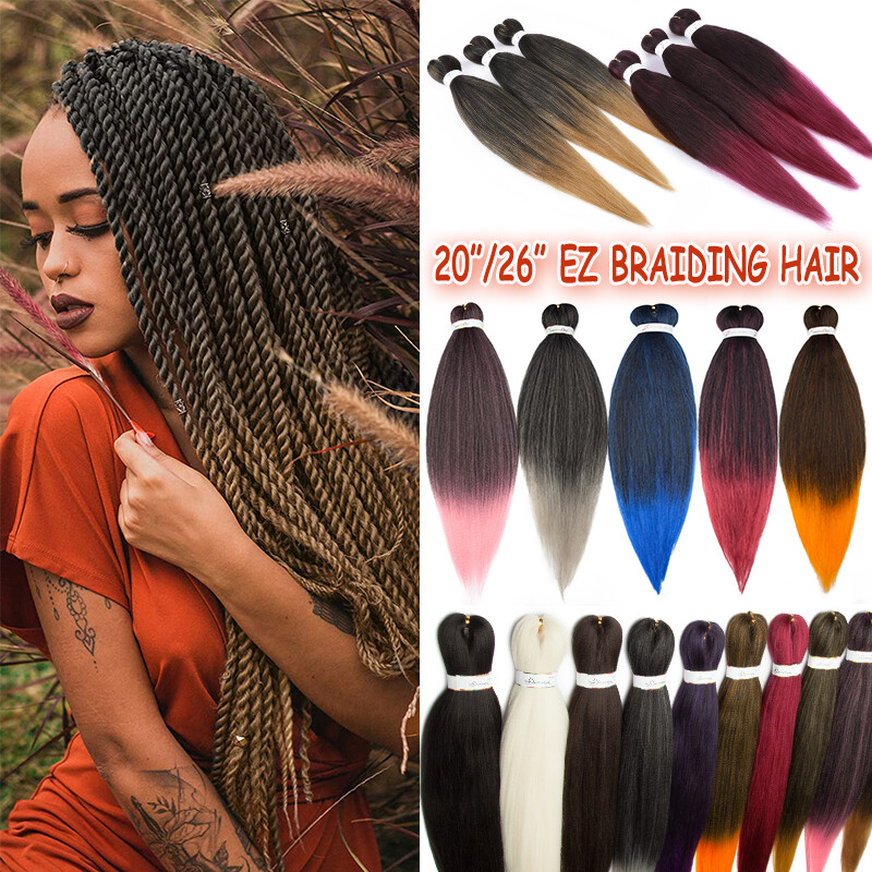 EZ Crochet Braids Hairpiece Box Braiding Hair Extensions Pre-stretched ...