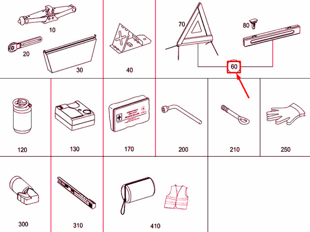 2016 Mercedes-Benz C-class W205 Warning Triangle Full Set A0008900597 ...