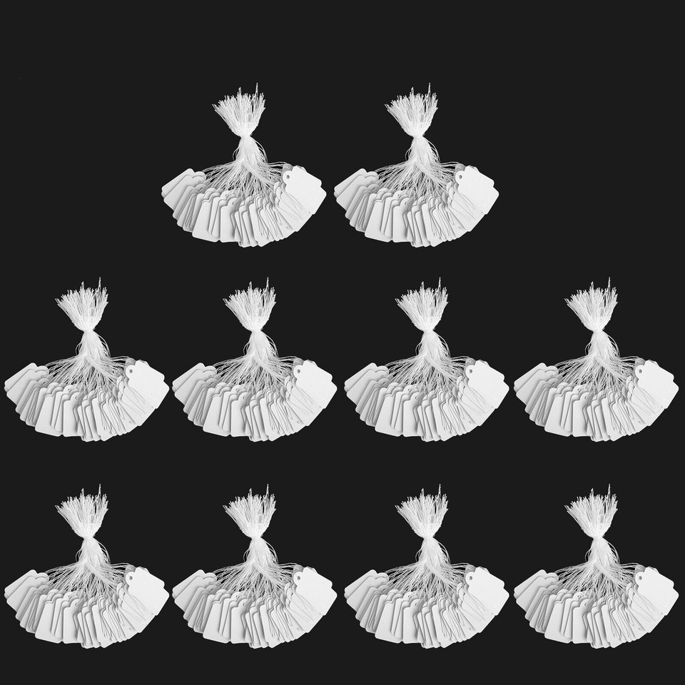 1000 Pieces Price Tags & Hang String, 0.87x1.38in ，Tags Blank White W ...