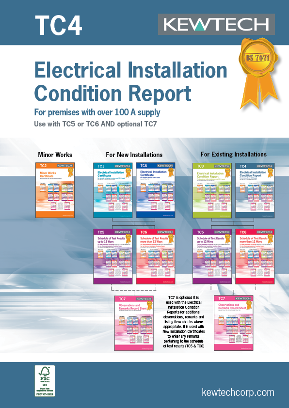 Kewtech 18th Edition Electrical Certificate Report Books ( FREE POST ...
