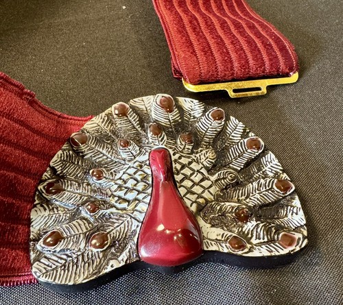 Vintage Charmant Belts Peacock Burgundy Stretchy Belt Beverly Hills | eBay
