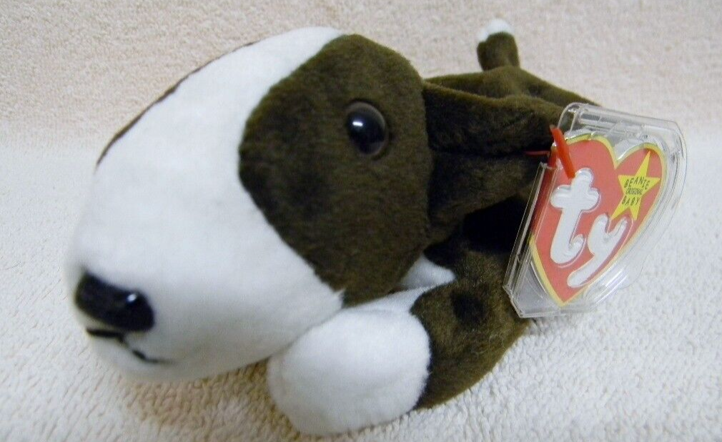 TY BEANIE BABY BABIES BRUNO THE BULL TERRIER DOG NEW WITH TAGS RETIRED ...