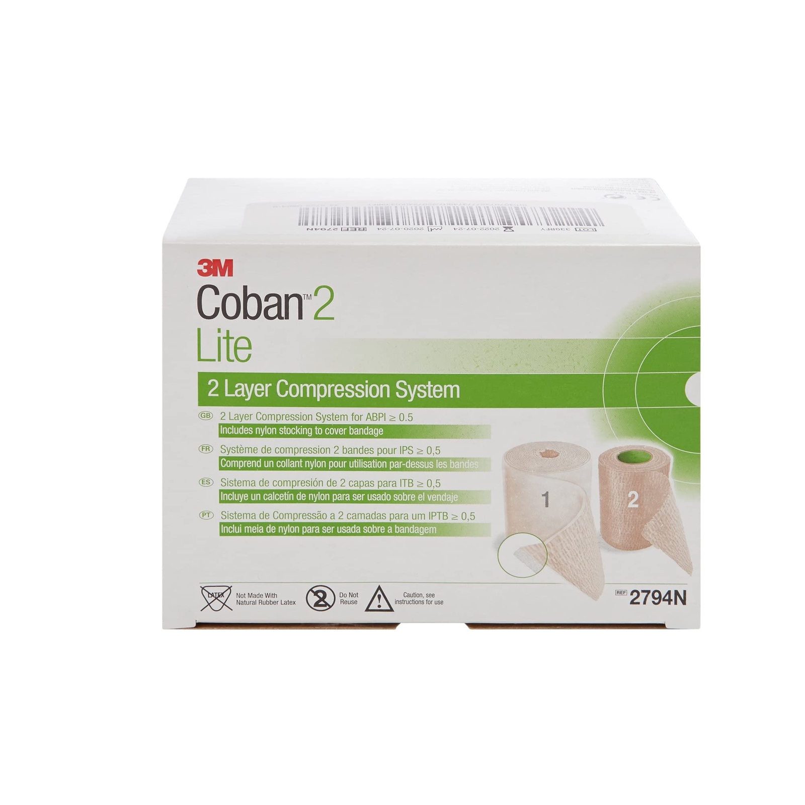 3M Coban 2 Lite Two-Layer Compression Bandage System - Case of 8 (2794N ...
