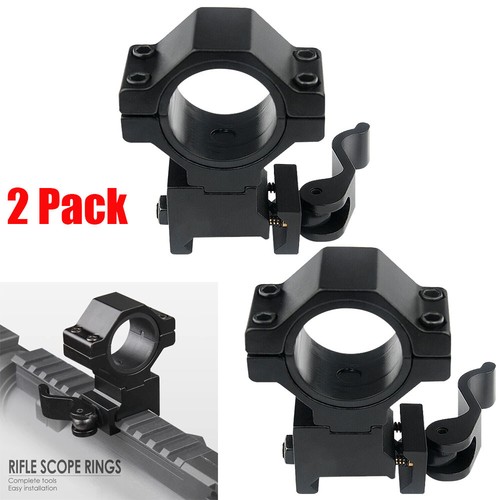 2X QD High Profile Picatinny Scope Rings 1inch/30mm Mount Dual Rings ...