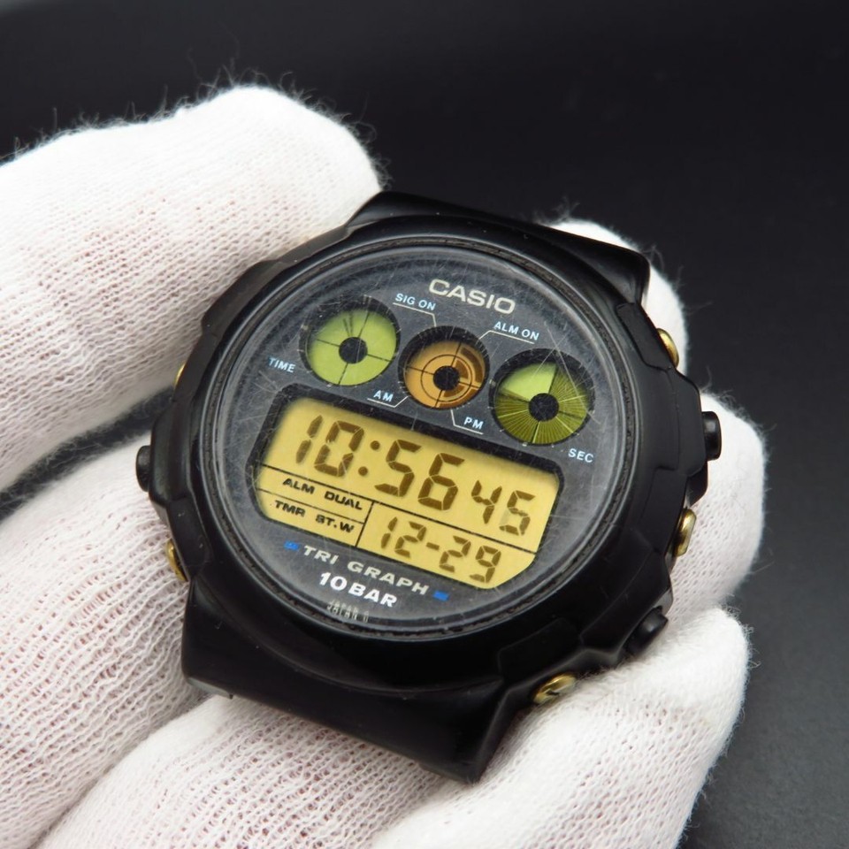 Casio TGW-10 Model 827 Casio TRI Graph Vintage Watch Black White Dial ...