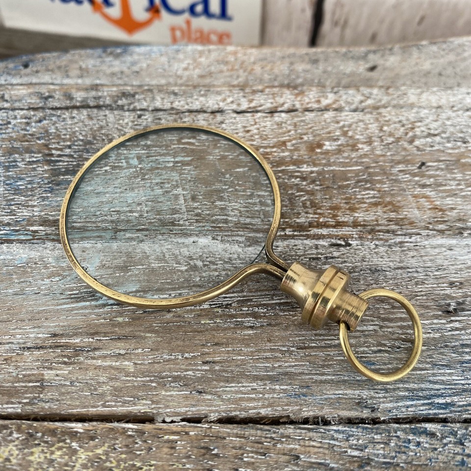 Magnifying Glass Necklace w/ Optional 27" Chain, Brass Magnifier ...