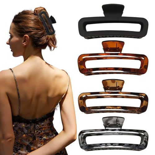 Large Hair Clips, 4-Pack, 5", Matte/Glossy, Unbreakable, Thick Hair ...