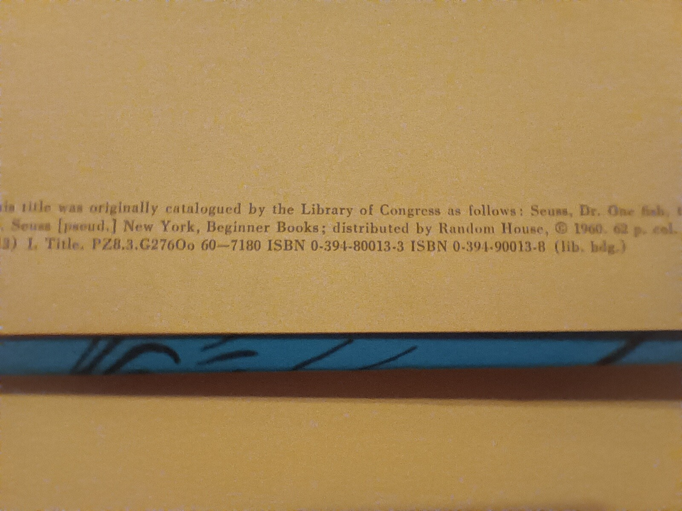 Vintage One Fish Two Fish Red Fish Blue Fish by Dr Seuss 1960 | eBay