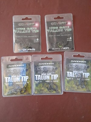 carp tackle Gardner covert wide gape talon tip hooks bundle | eBay UK