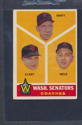 1960 Topps #470 Washington Senators Coaches VG/EX *9028 | eBay
