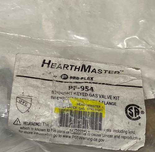 HearthMaster by Pro-Flex PF-954 Straight Keyed Gas Valve Kit W/Key ...