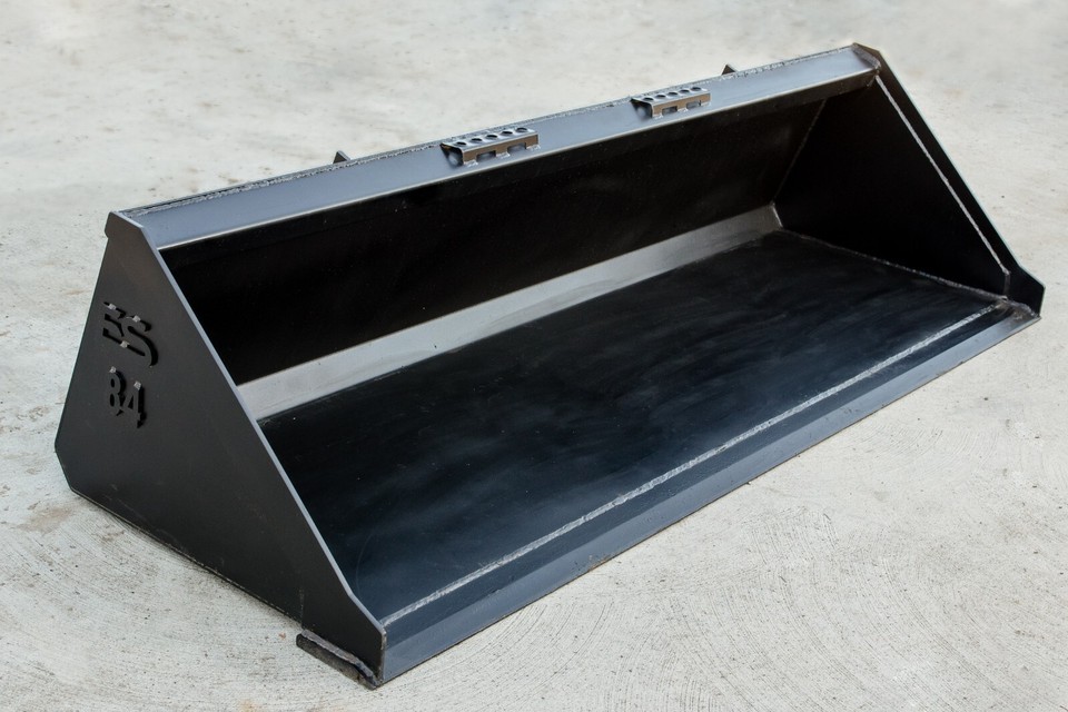 84" SMOOTH BUCKET LOW PROFILE DIRT BUCKET SKID STEER QUICK ATTACH -FREE ...