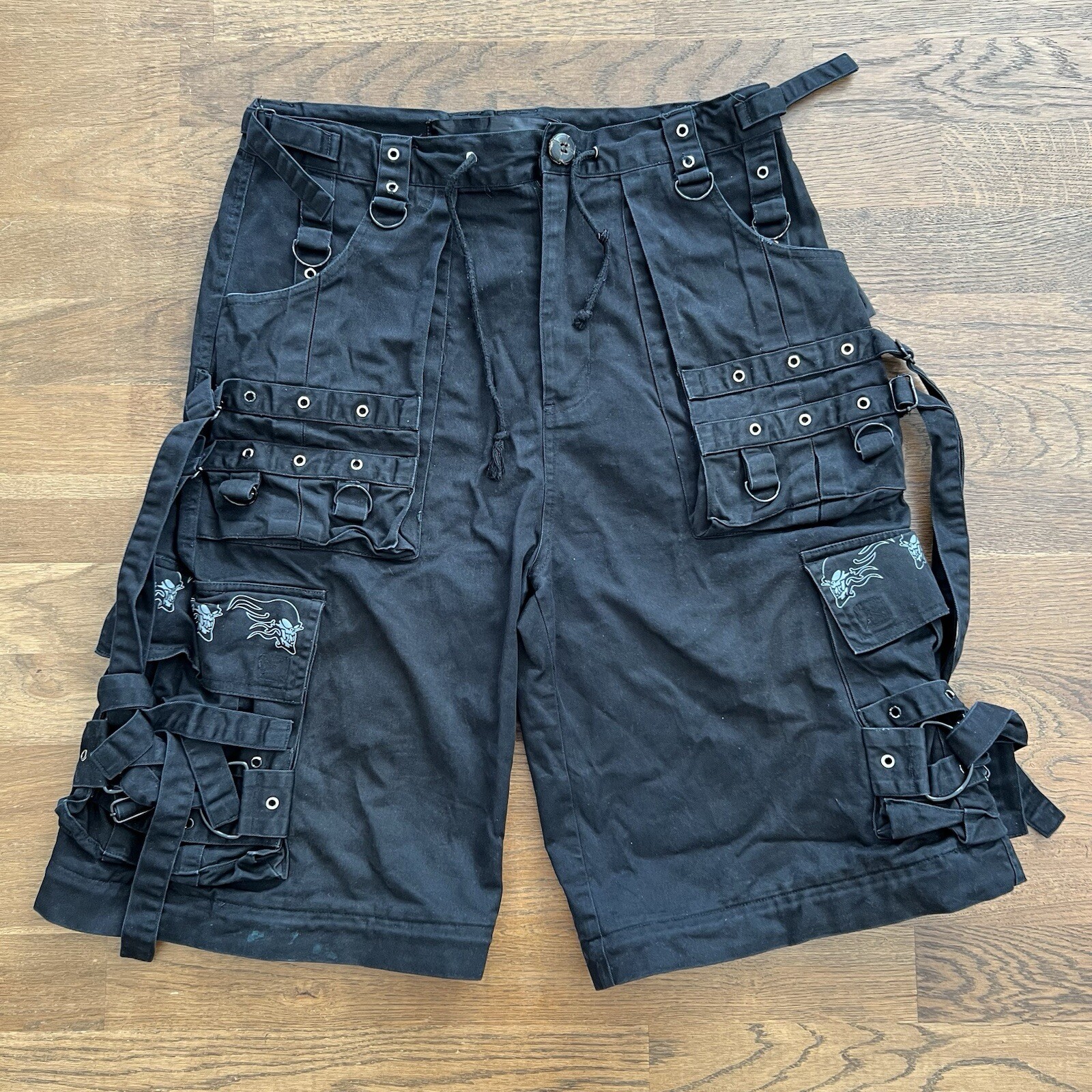 Rare Mercy Gothic Goth Long Shorts Black Size L - Gem