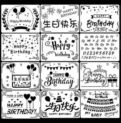 Happy Birthday Stencil Letters Giant Customise Age Happy Birthday