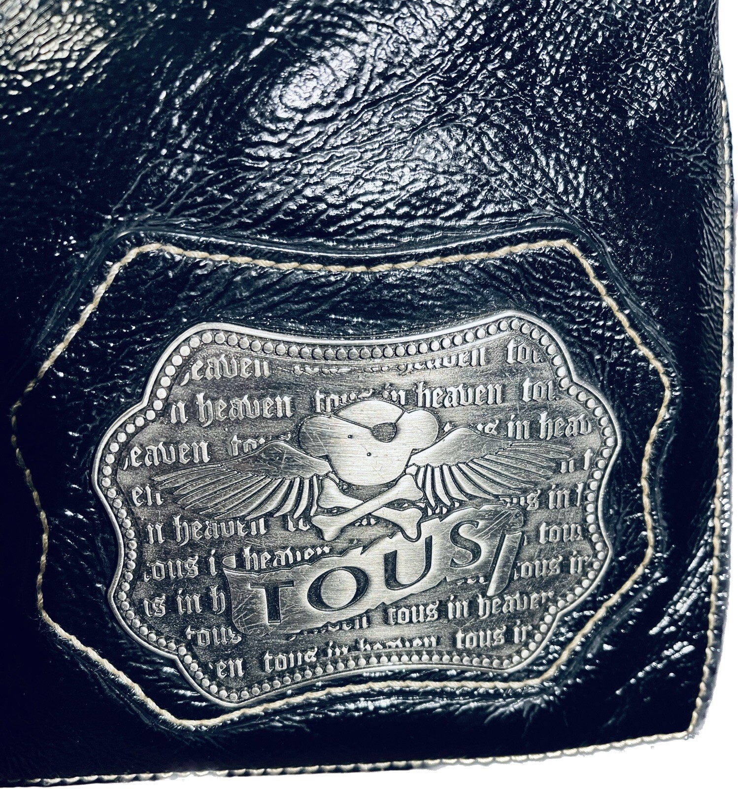 Authentic Vintage Tous Bear In Heaven Black Leather I… - Gem