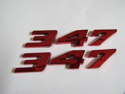 FORD 347 STROKER MUSTANG ENGINE ID FENDER HOOD SCOOP TRUNK EMBLEMS RED ...