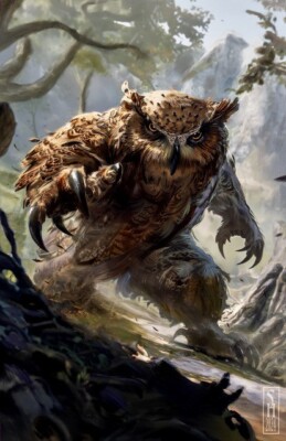 Dungeons & Dragons, Owlbear, Fine Art Print signed by artist Scott ...